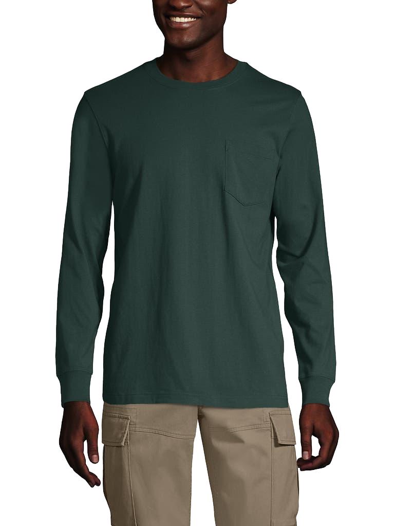 LANDS' END super-t long sleeve t-shirt with pocket